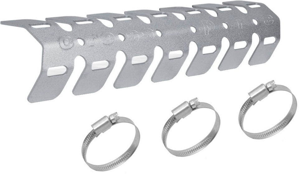 PIPE GUARD 4T 4 STROKE UNIVERSAL SILVER ( EXHAUST CLAMPS HOLD PROTECTO ...